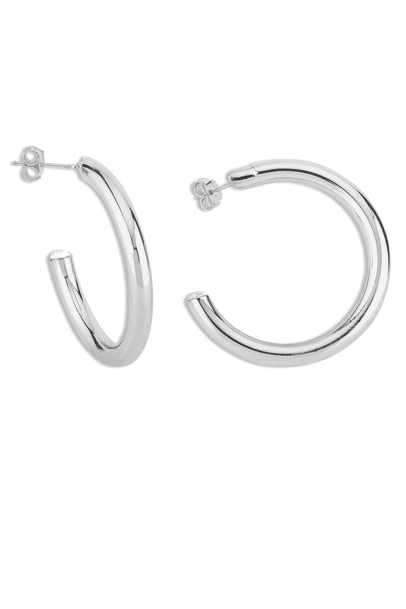 M Hoop Earrings in Silver – Ninon